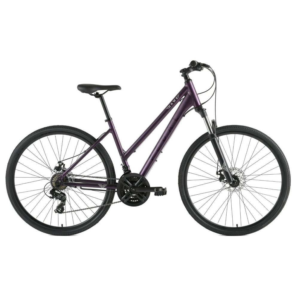 Pedal Hawk 2 Trapeze Hybrid Bike Purple – Bicycle Centre
